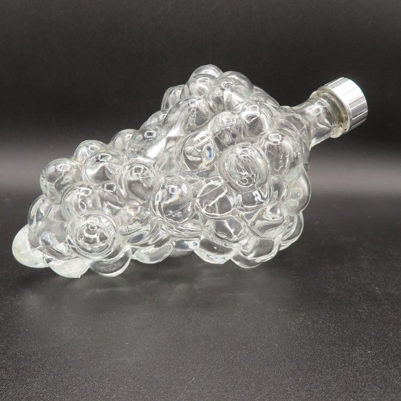 Dining | Vintage Glass Grape Bottle Cluster Clear Bunch Shaped Wine ...